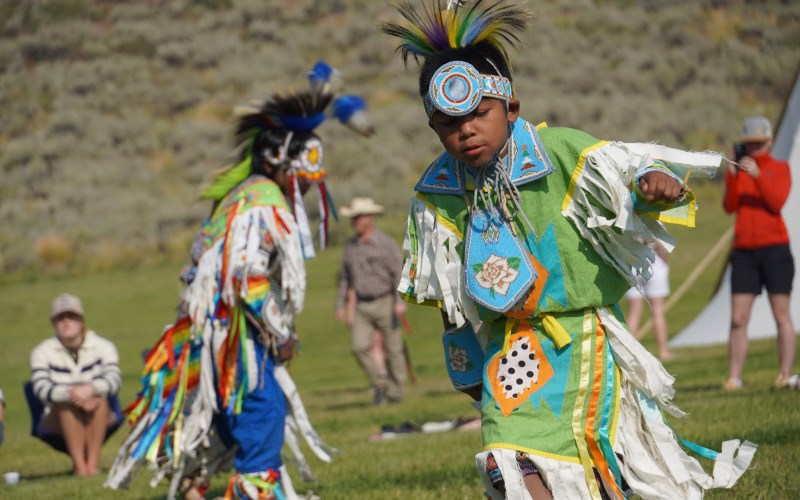 Shoshoni Members Color Sun Valley Festival Meadow with Native Dances